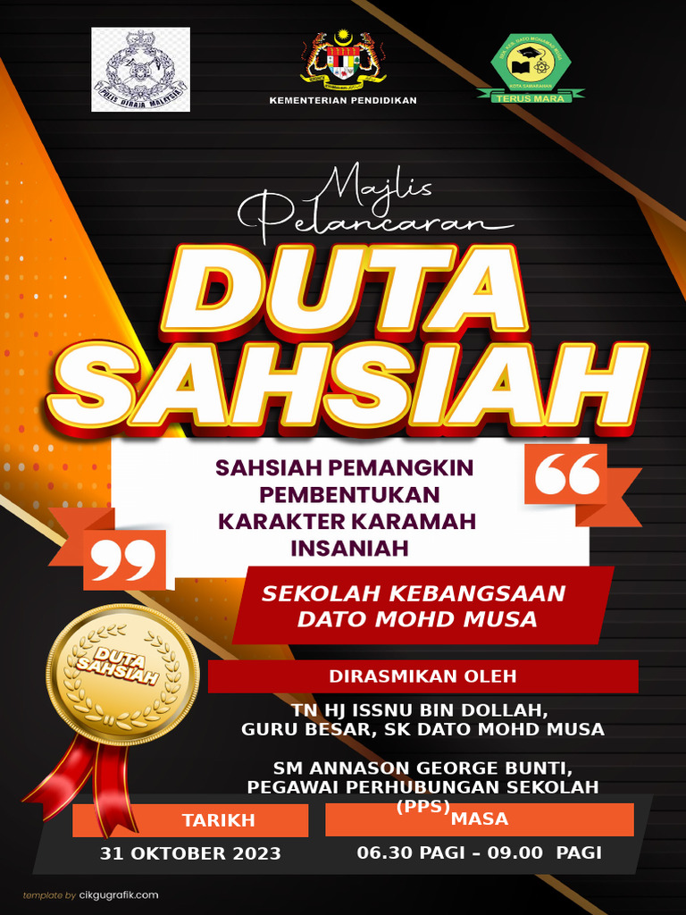 Template Buku Program Duta Sahsiah A4 (Cikgugrafik) | PDF