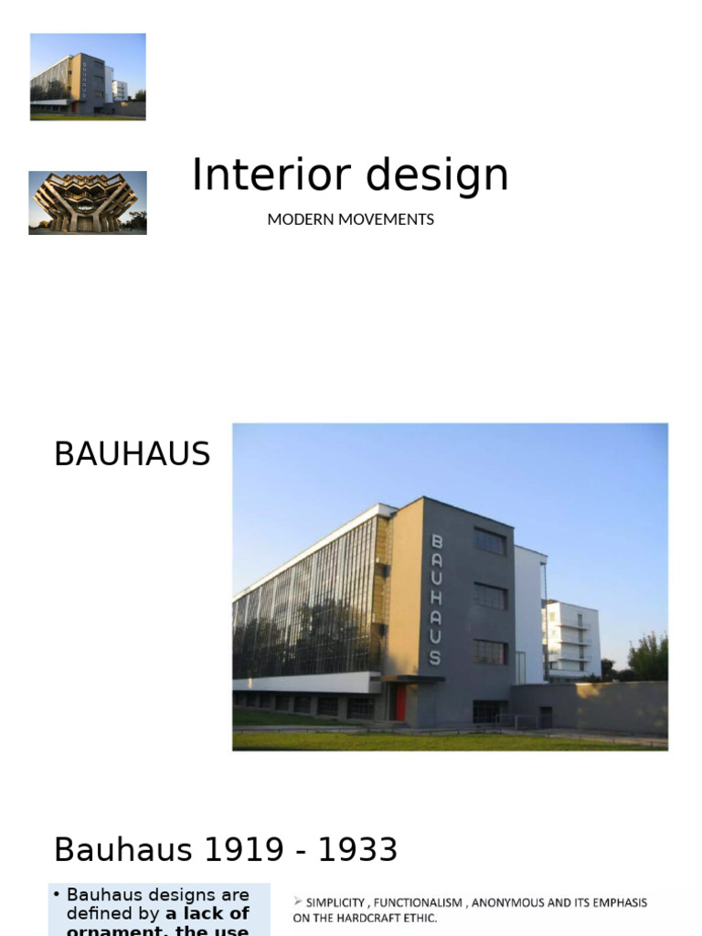 Interior Design Modern Movements | PDF | Minimalism | Ornament (Art)