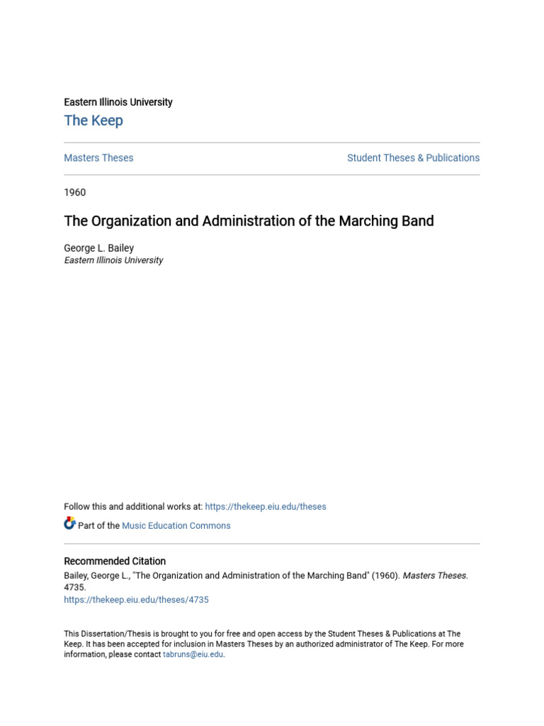 The Organization and Administration of The Marching Band | PDF ...