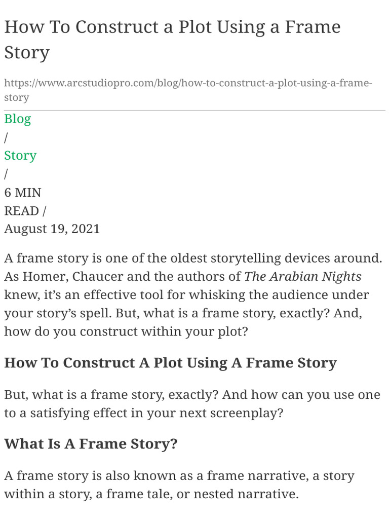 Constructing a Frame Story Plot | PDF | Wuthering Heights | Narrative