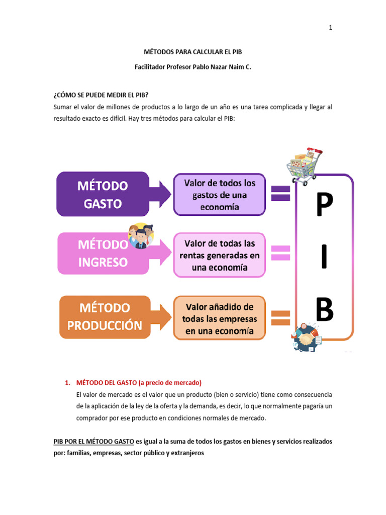Calculo Del PIB Con Ejercicio Resuelto | PDF | Producto Interno Bruto | Valor añadido