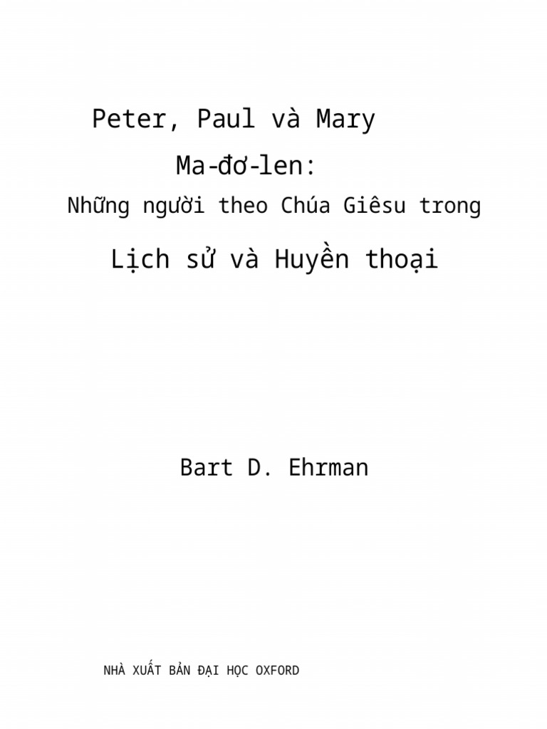 Peter, Paul, Mary Magdalene - Bart Ehrman | PDF