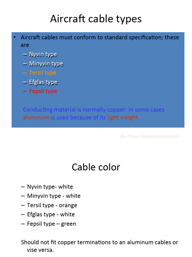 Aircraft Cable Types Overview | PDF | Mechanical Engineering ...