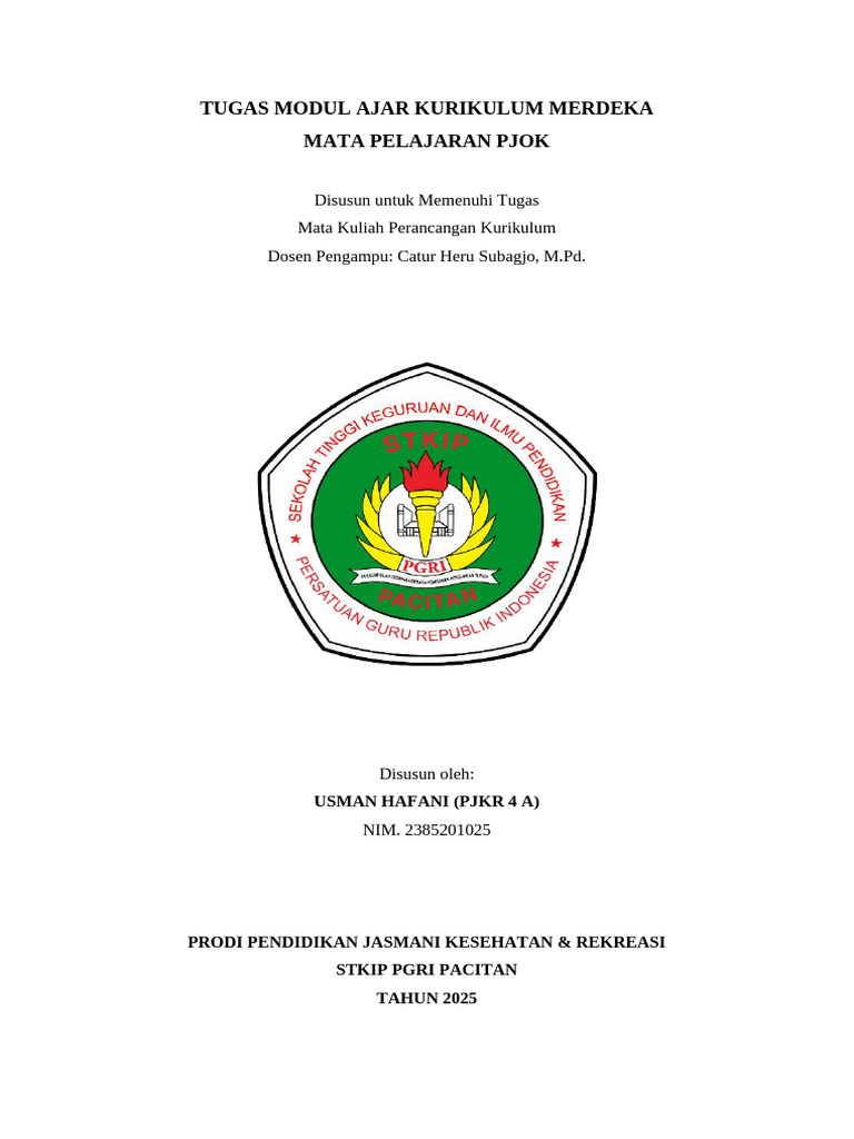 Modul Ajar Senam Fiks Usman (2) - 2 | PDF