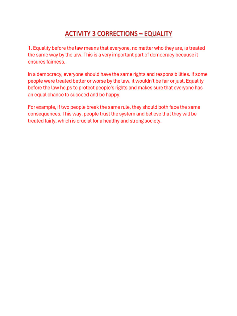 ACTIVITY 3 CORRECTIONS - EQUALITY | PDF