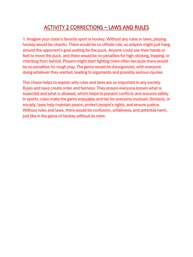 Activity 2 Corrections - Laws and Rules | PDF