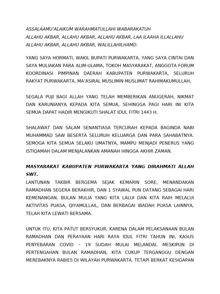 CONTOH SAMBUTAN | PDF