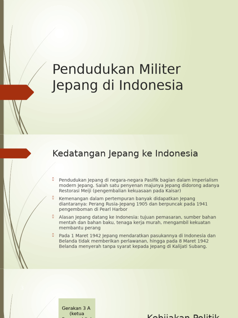 Sejarah - Bab 3 Pendudukan Jepang | PDF