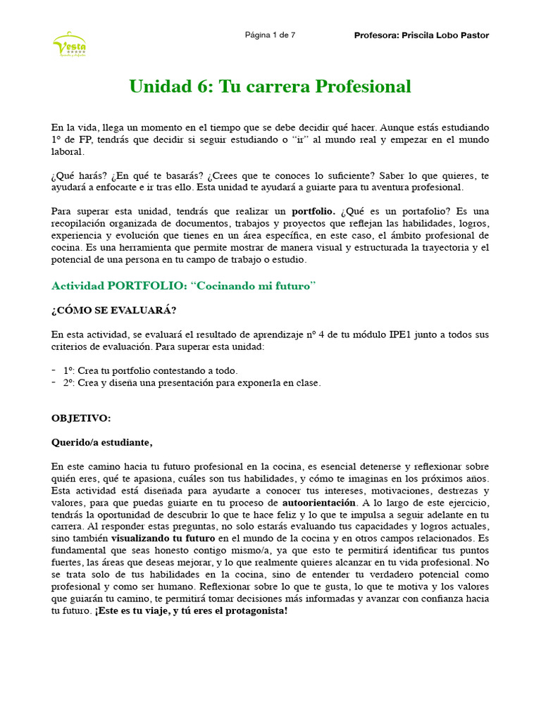 Unidad 6 - Tu Carrera Profesional | PDF | Análisis FODA