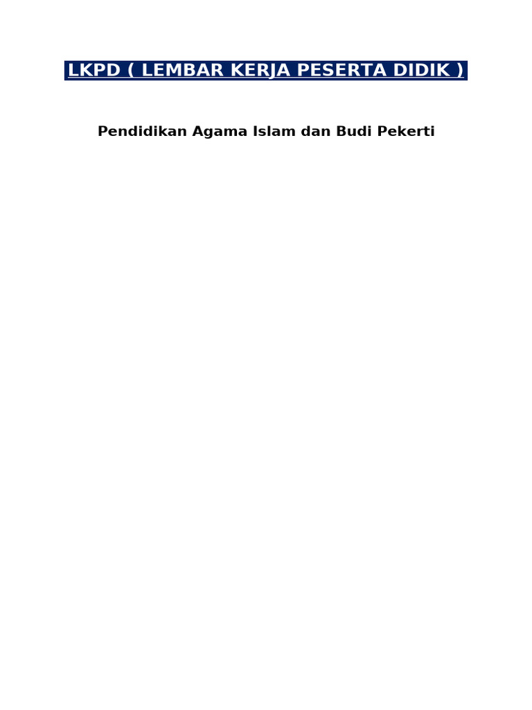 LKPD Bab 9 Ibadah Haji Dan Kurban | PDF