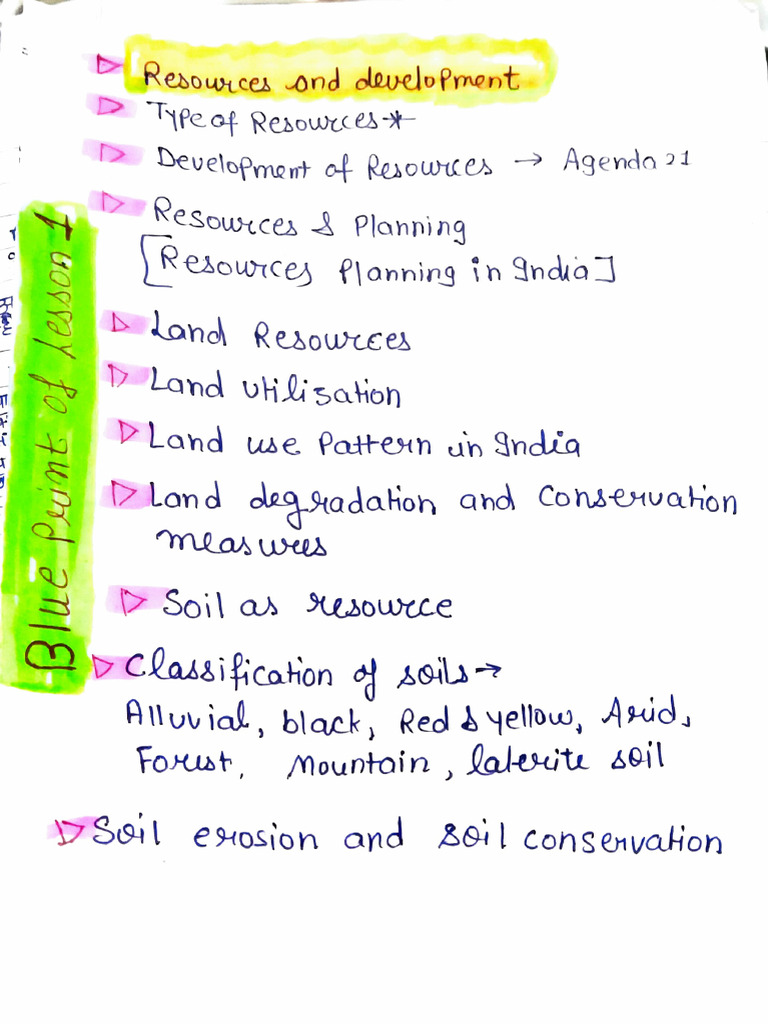 Resources and Development (Geo.) 10th Class | PDF | Soil | Natural ...