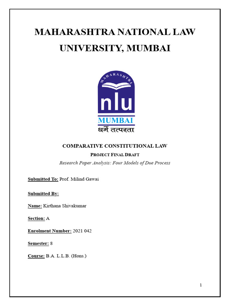 Comparative Constitution | PDF | Due Process Clause | Substantive Due Process