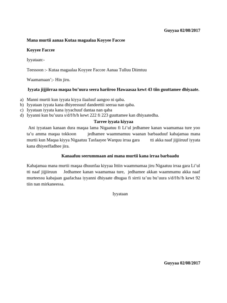 Maqaa Jijjiruu | PDF