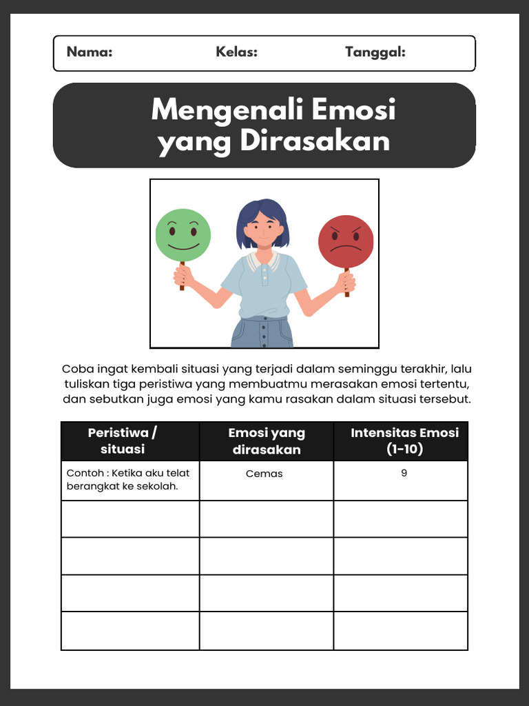 Worksheet Mengenali Emosi Anak TK | PDF