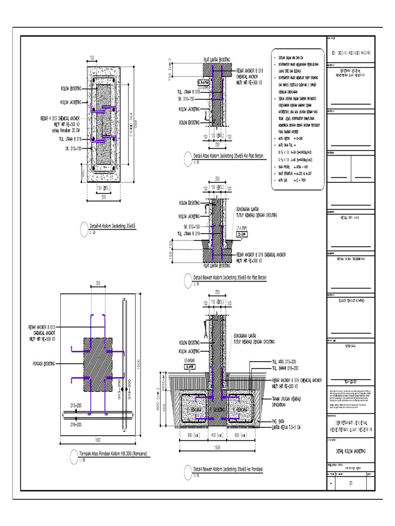 Gambar Struktur, Detail Perkuatan - 2025 04 09 | PDF