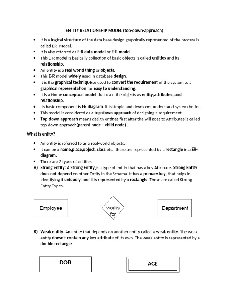 Understanding Strong Entities in ER Models | PDF | Conceptual Model ...