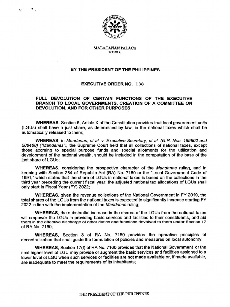 Full Devolution of Functions to LGUs | PDF | Governance | Capacity Building
