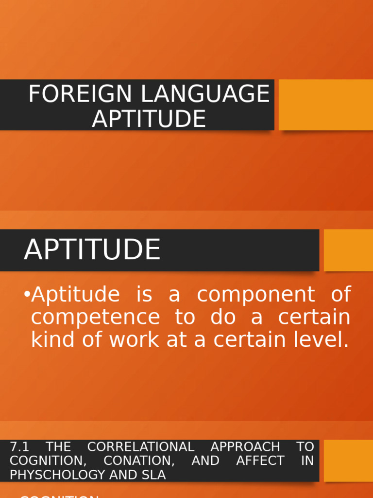 Language Aptitude in Second Language Learning | PDF | Second Language ...
