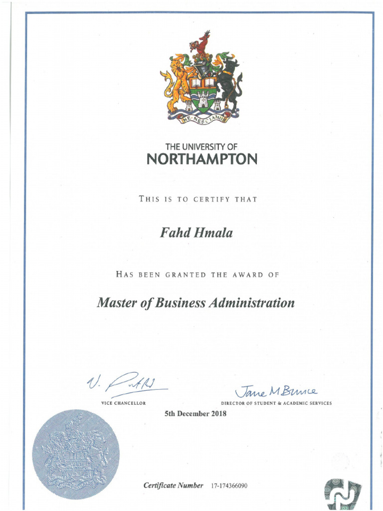 Masters Certificate | PDF