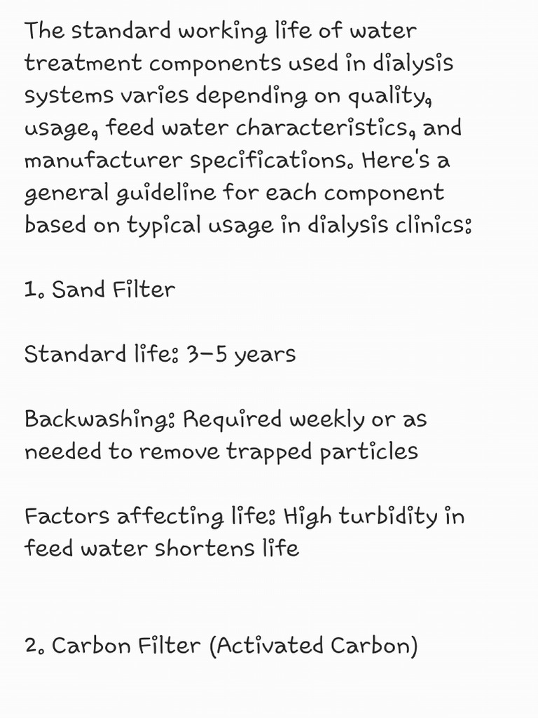 Water Treatment Machine Components Working Principle and Life Span | PDF