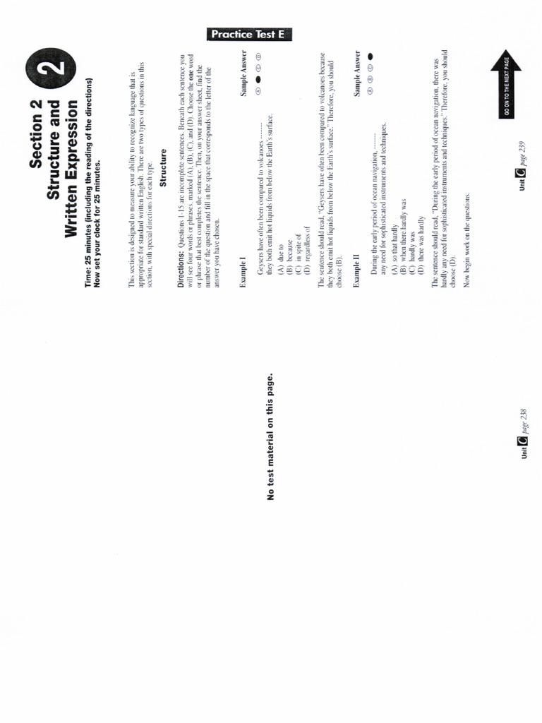 Toefl ETS Structure Practice Test E | PDF