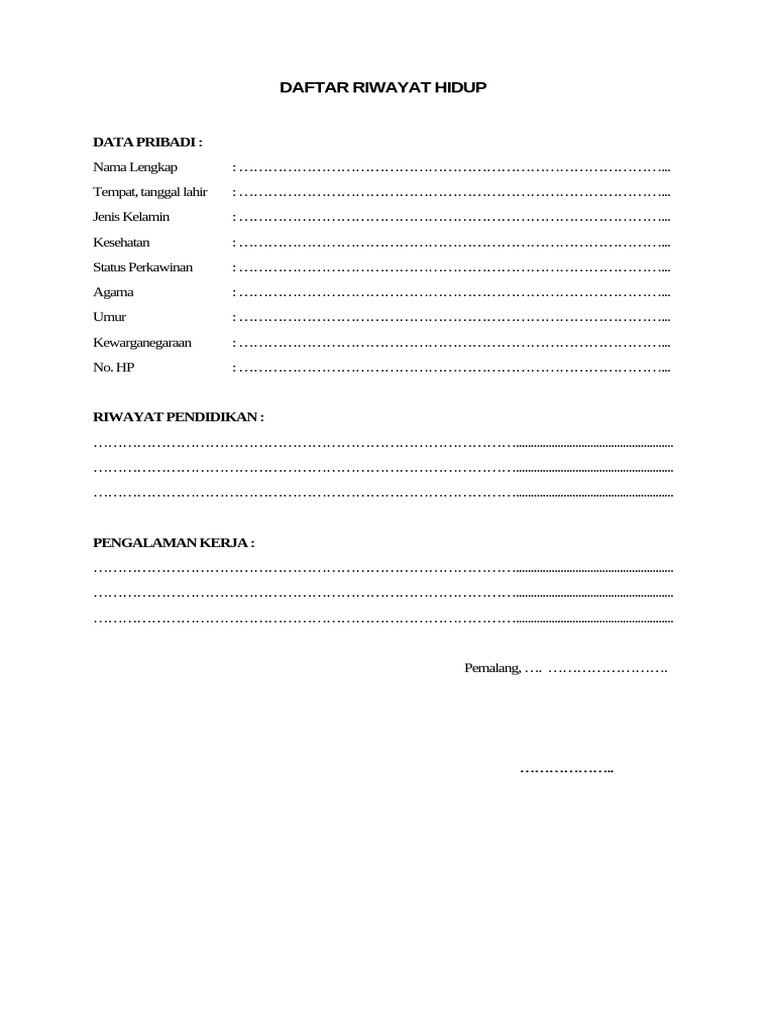 CV Kosong | PDF