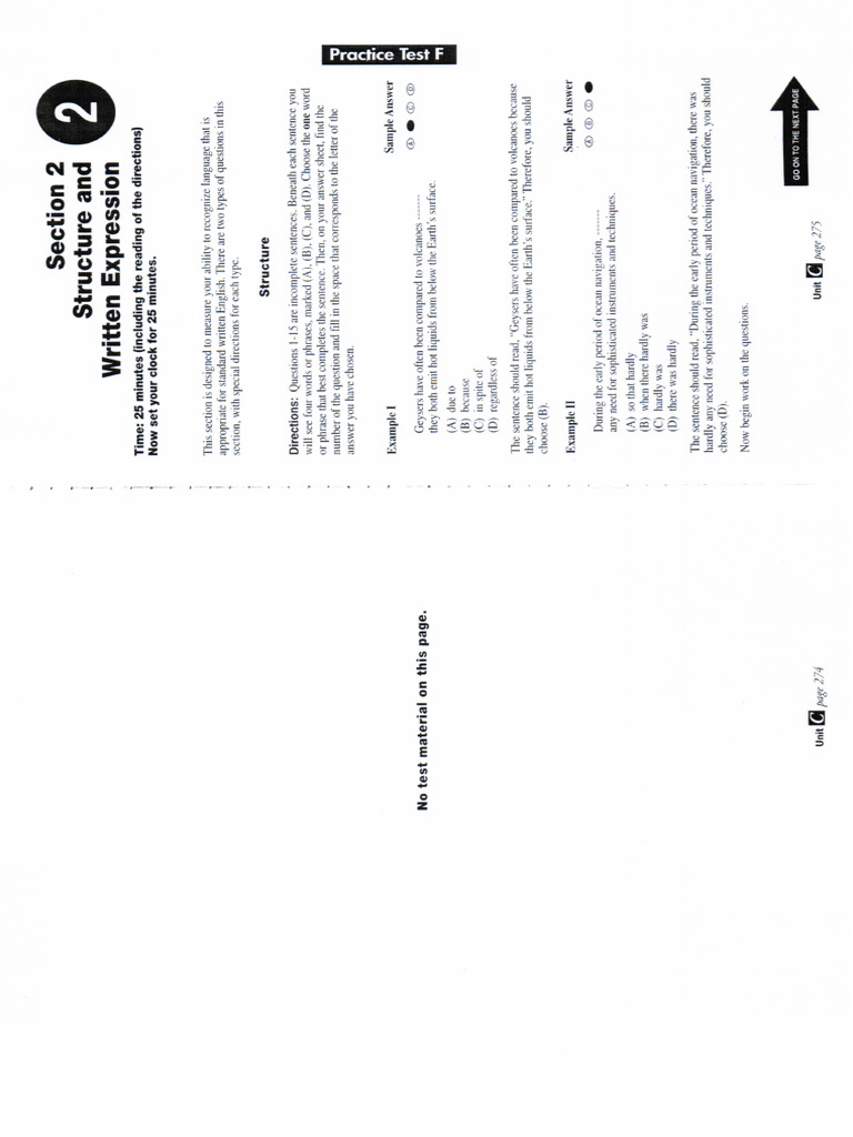 Toefl ETS Structure Practice Test F | PDF