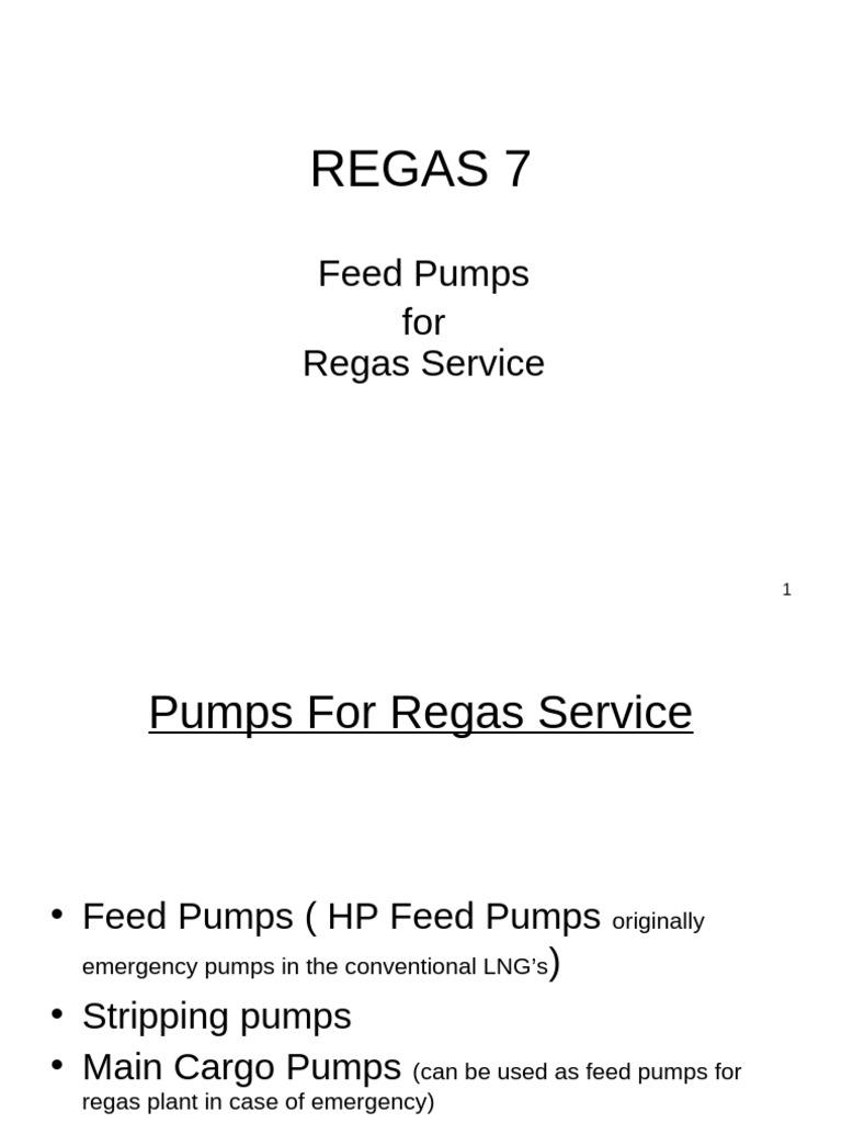 Regas Session 7 - tank pumps | PDF | Pump | Manufactured Goods