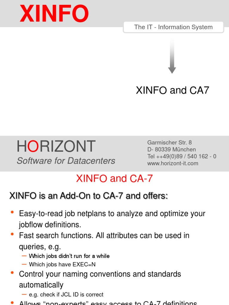 Xinfo - Scheduler Zos - Ca7 | PDF | Computer Data | Areas Of Computer Science