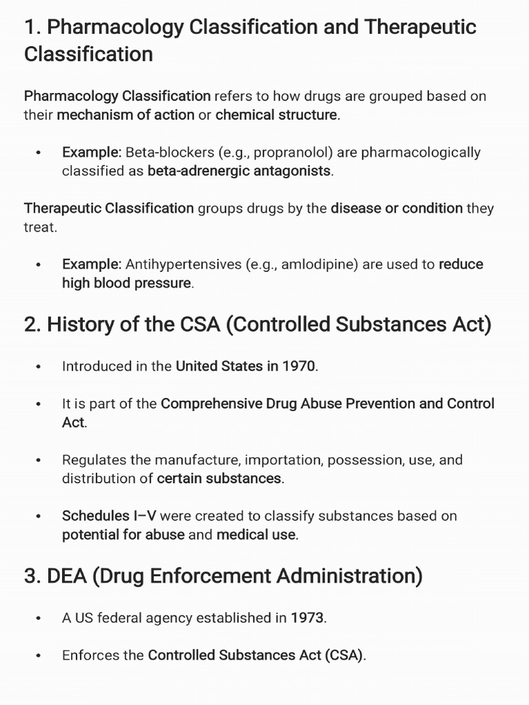 UNIT 1 Pharmacology and Drugs Classification | PDF