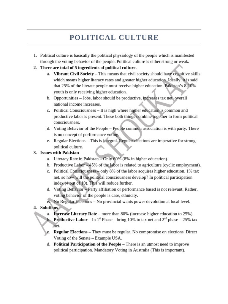 Political Culture | PDF
