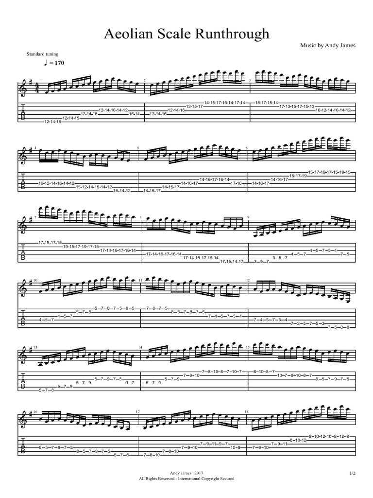Aeolian Scale Runthrough | PDF
