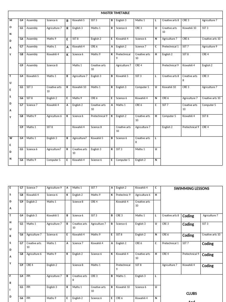 Sheridan Master Timetable-1 | PDF | International Economics | Diplomacy