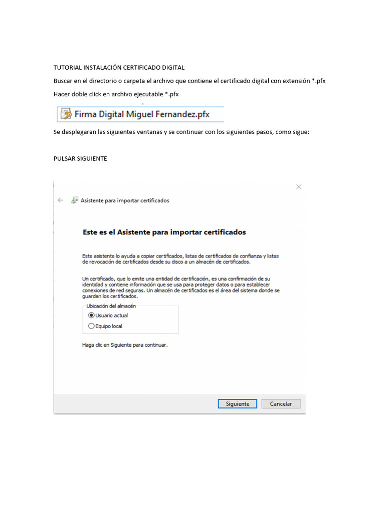 Tutorial Instalación Certificado Digital | PDF