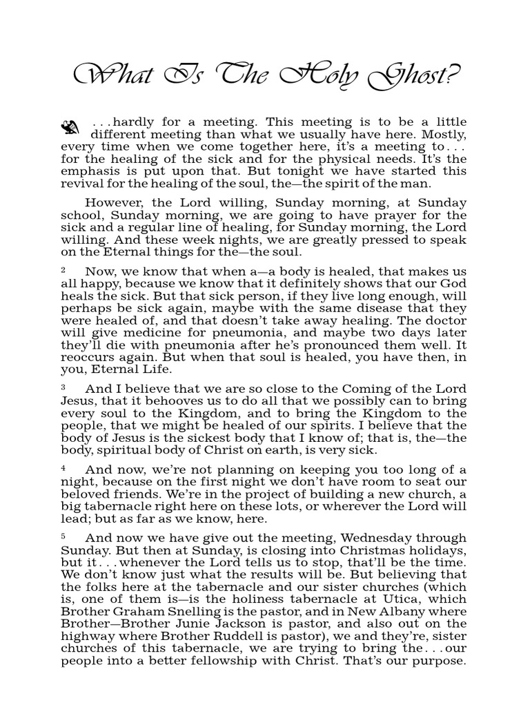 59-1216 What Is The Holy Ghost VGR | PDF | God The Father ...