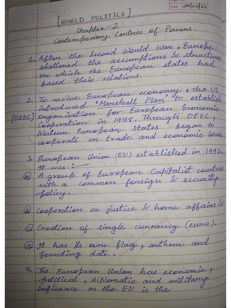 Ch 2 Contemporary Centres of Power Political Science | PDF