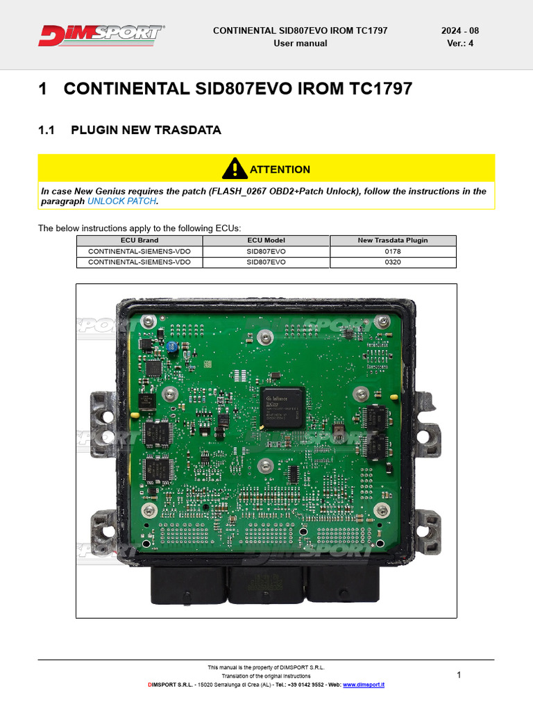 NT Continental Sid807evo Irom TC1797 1033 | PDF | Software | Computer Engineering