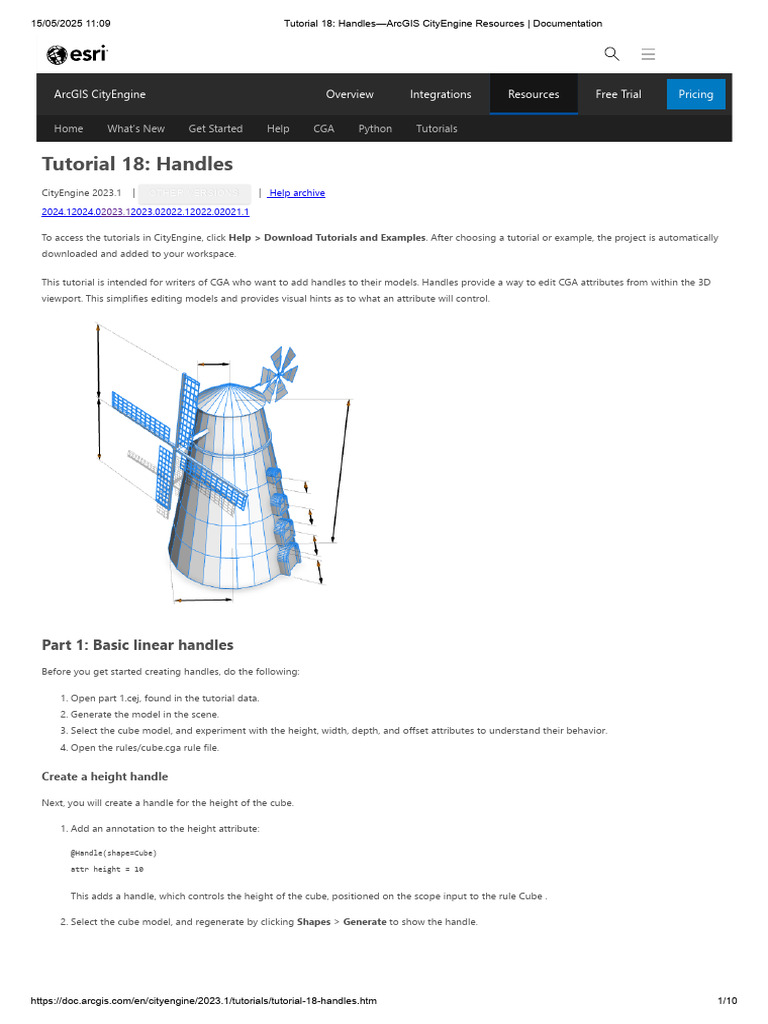 Tutorial 18 - Handles-ArcGIS CityEngine Resources - Documentation | PDF