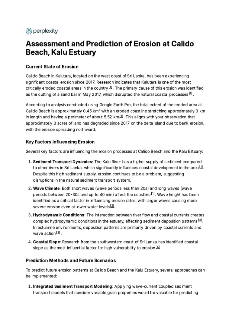 Erosion Assessment at Calido Beach | PDF | Coast | Erosion