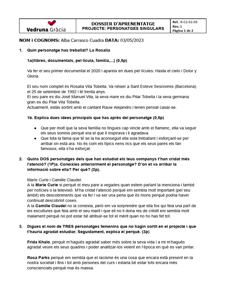 Dossier Aprenentatge - Alba Carrasco.docx (1) | PDF