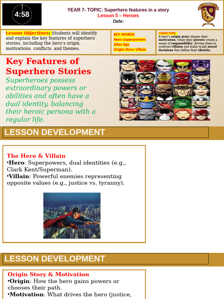 Key Features of Superhero Stories | PDF