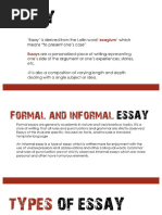Directions For The Essay Test | PDF