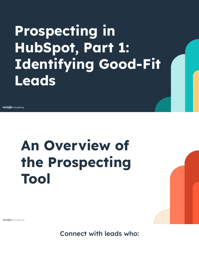 Slide Deck - Prospecting in HubSpot, Part 1 - Identifying Good-Fit Leads | PDF | Customer ...