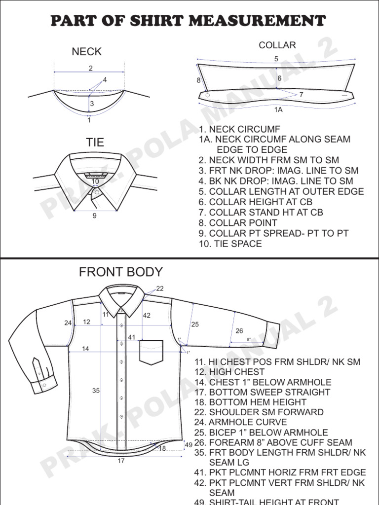 Shirt Measurement Guidelines | PDF | Seam (Sewing) | Fashion