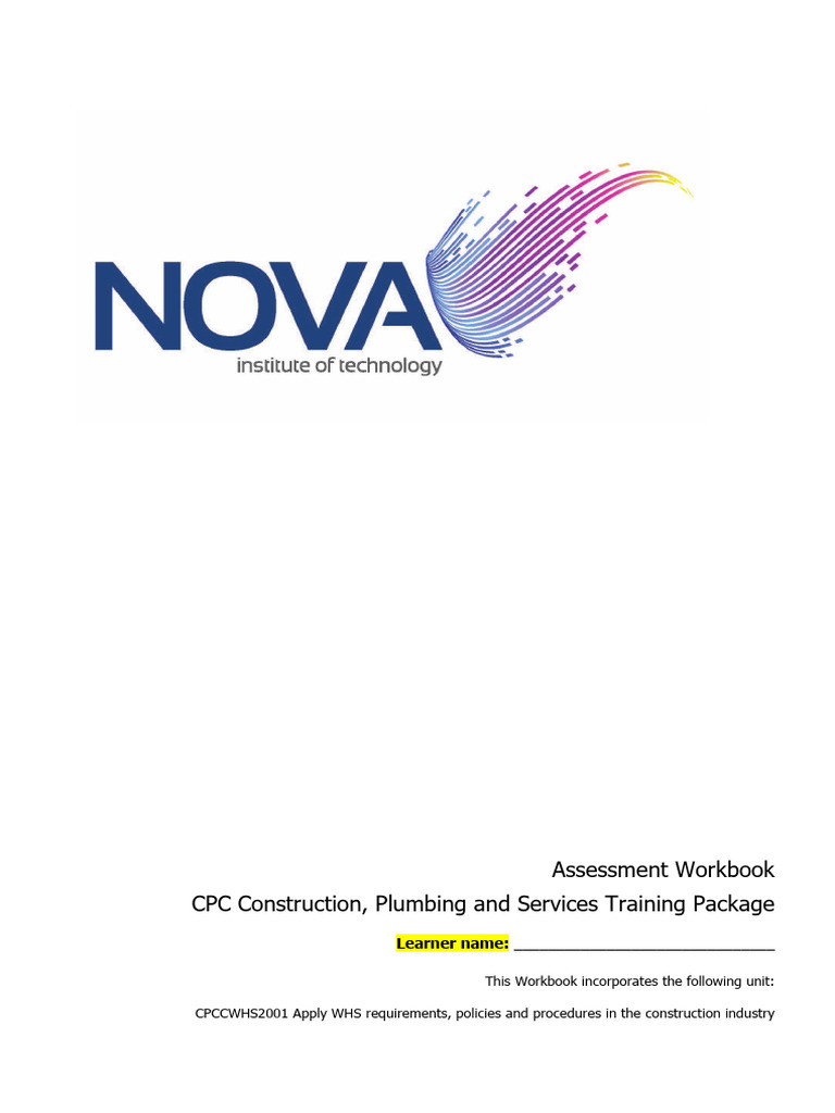 WHS Assessment Workbook for CPCCWHS2001 | PDF | Occupational Safety And ...