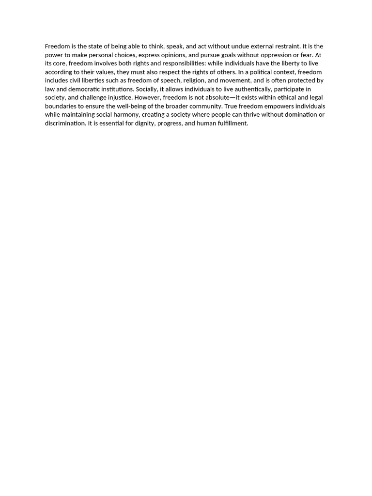 Freedom | PDF