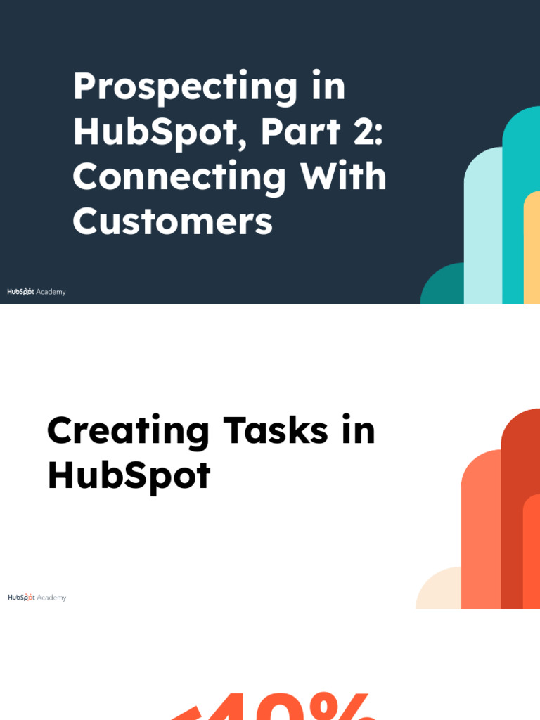 Slide Deck - Prospecting in HubSpot, Part 2 - Connecting With Customers | PDF