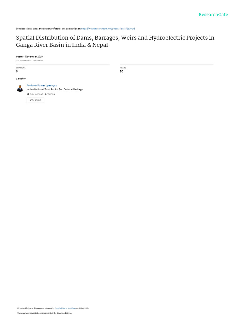 Ganga River Basin Structures India Nepal | PDF