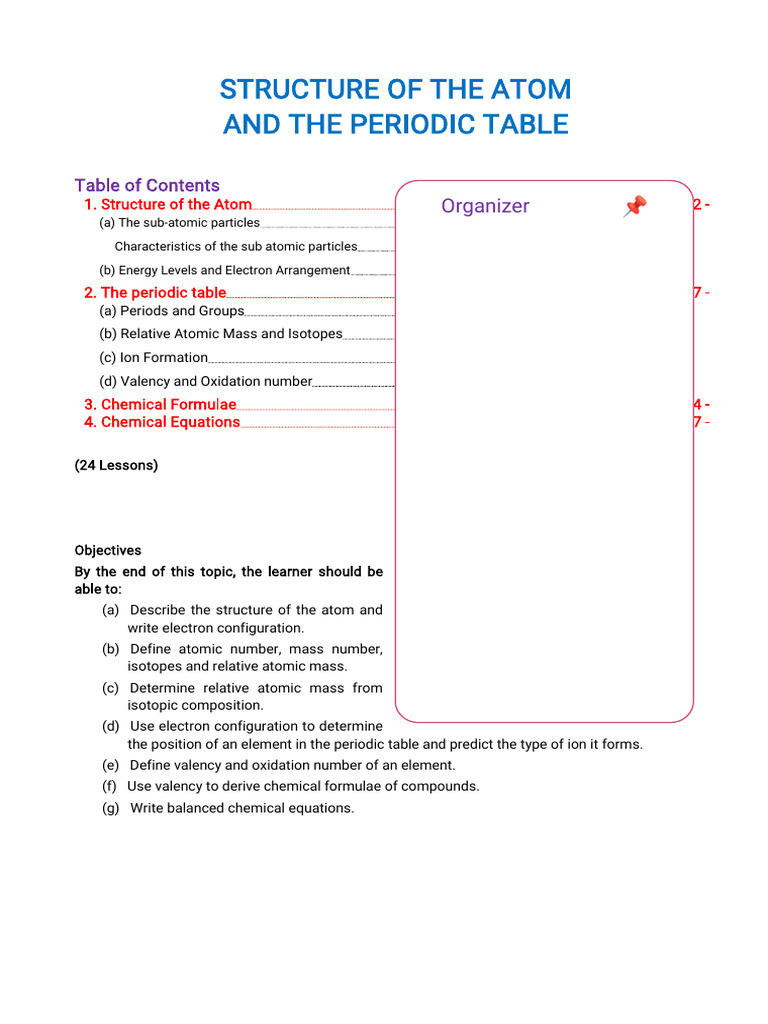 Form 2 Chem Notes | PDF | Ion | Proton