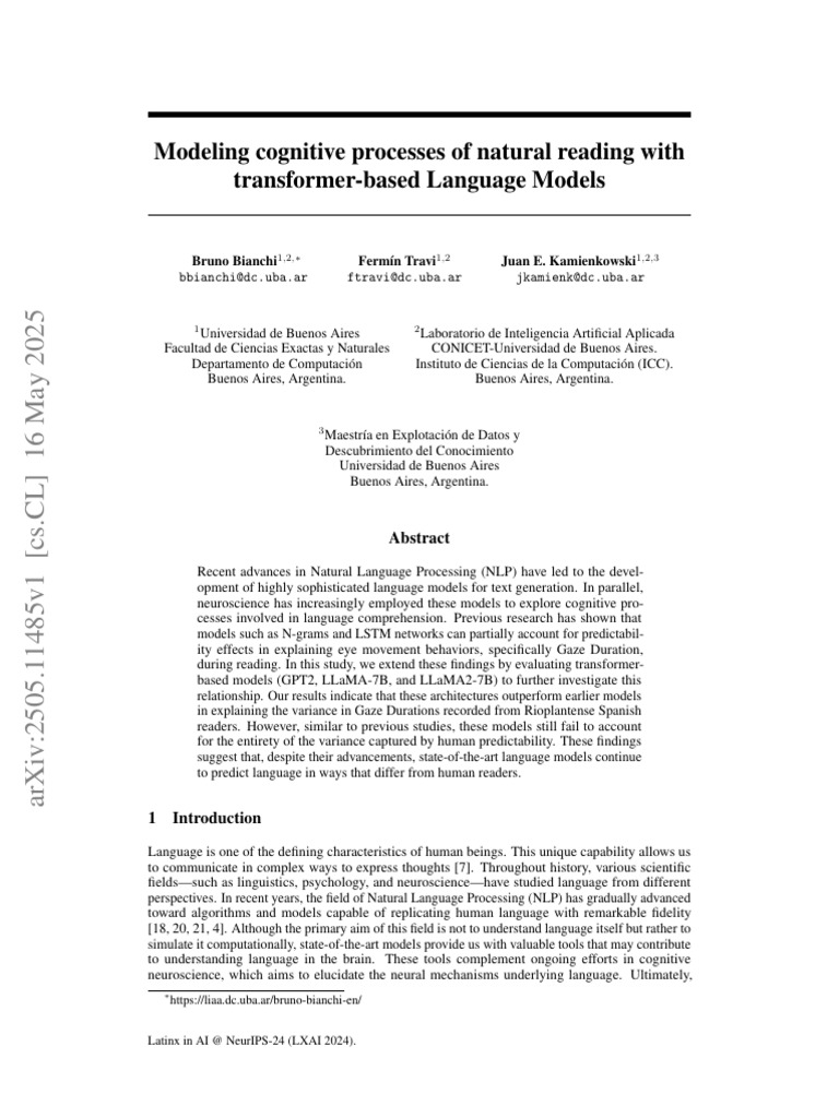 Modeling Cognitive Processes of Natural Reading With Transformer-Based ...